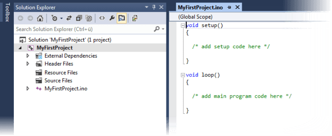 Creating a New Project in Visual Micro