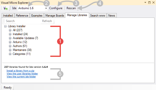 The Visual Micro Library Manager
