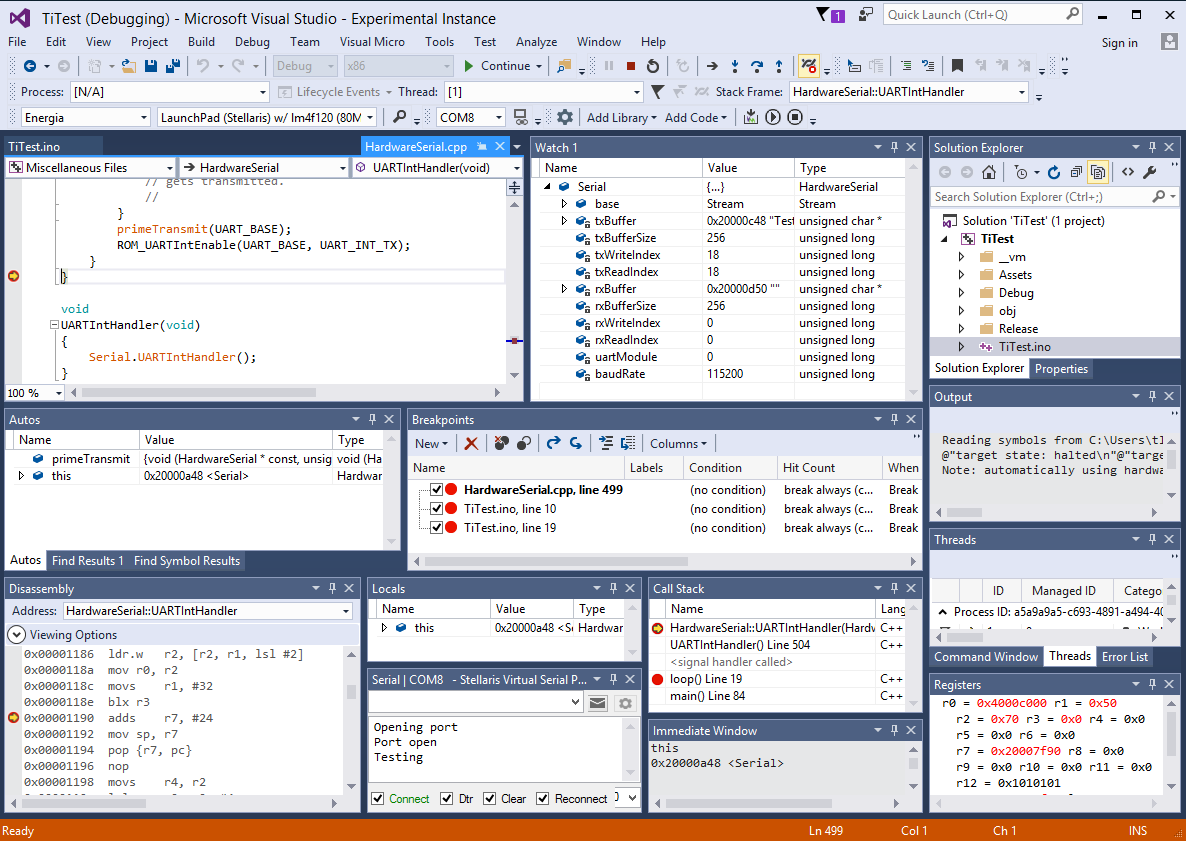 Energia IDE Stellaris LM4F Hardware Debugging
