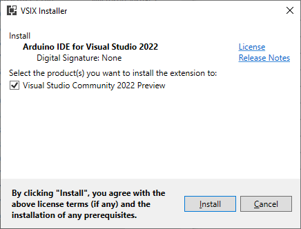 Download the Arduino IDE for Visual Studio