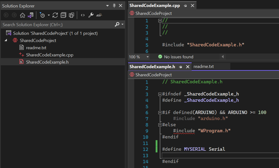 Sharing Code Between Projects In Visual Micro